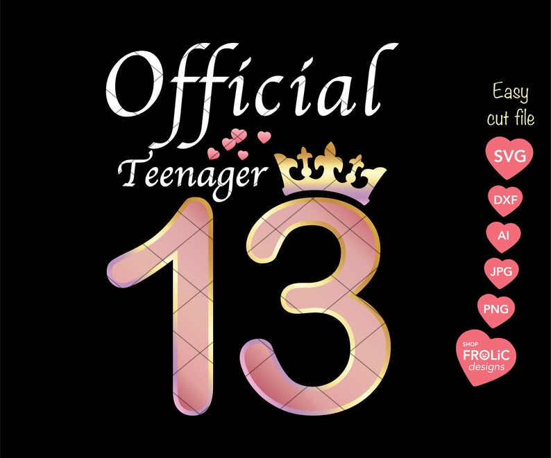 13th Birthday SVG Official Teenager Svg 13th Birthday Shirt - Etsy