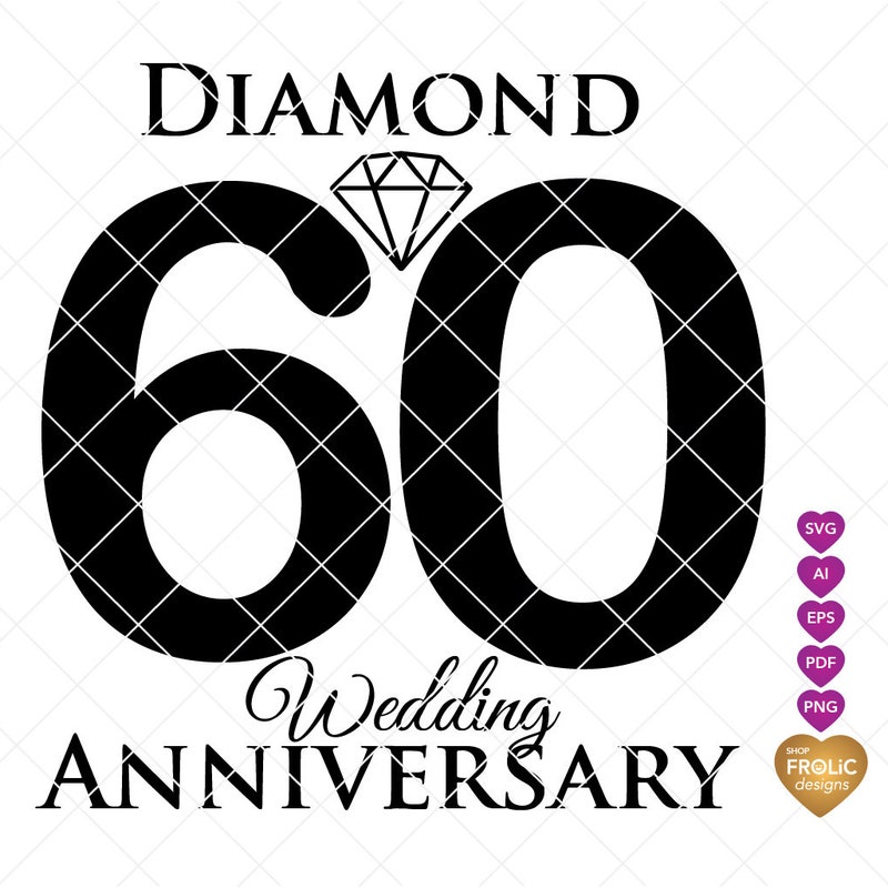60th Wedding Anniversary Svg - Etsy Canada