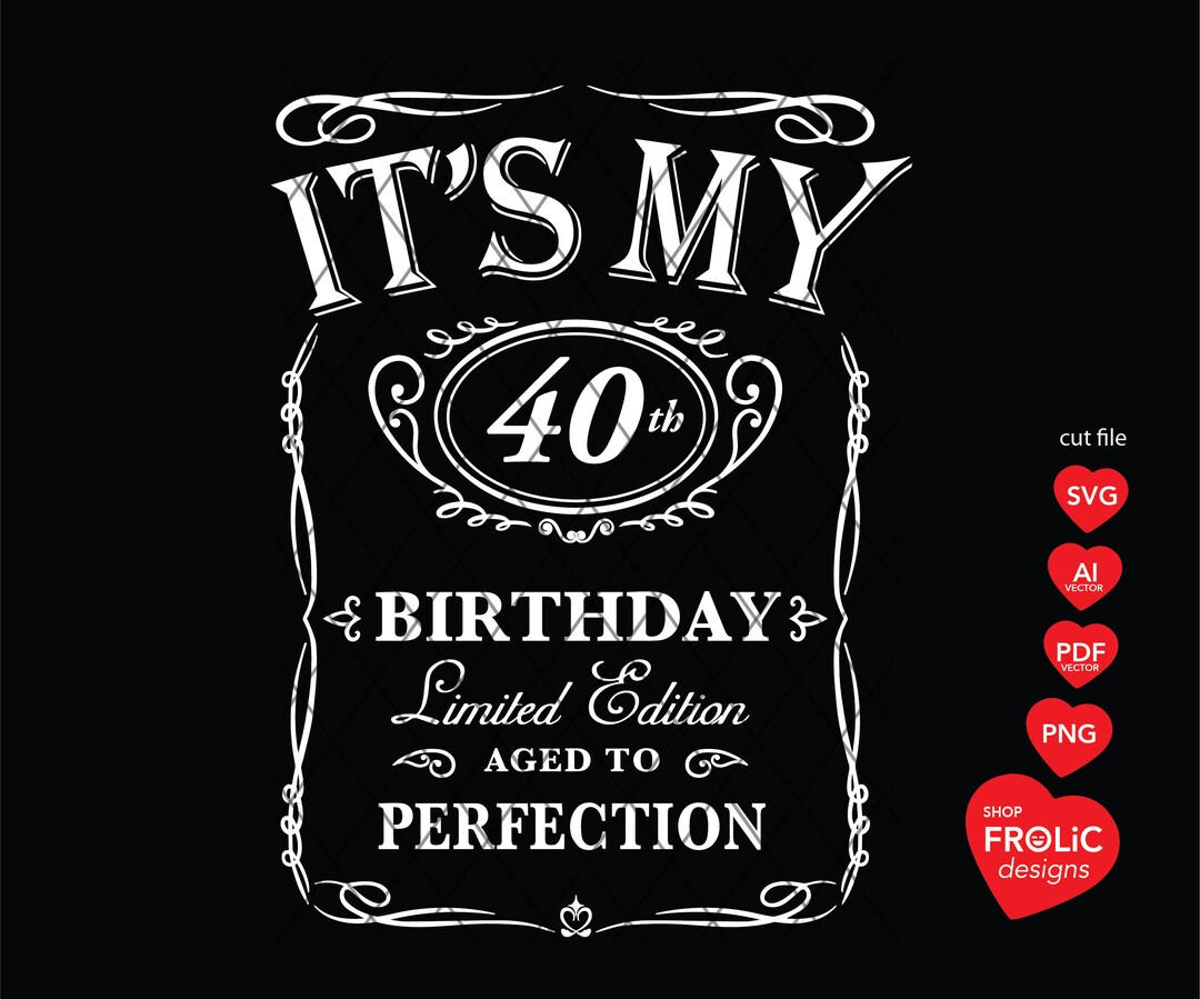 Its My 40th Birthday SVG Limited Edition SVG Aged to Perfection Svg Fortieth Birthday ...