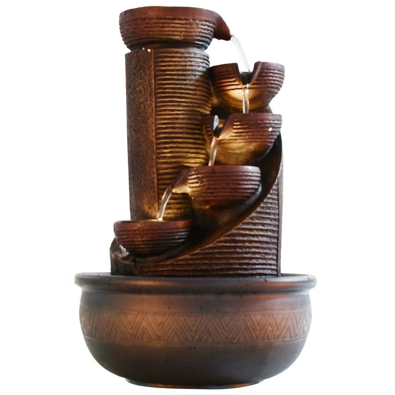 Infinite Waterfall With LED Lights Cascading Water Fountain - Etsy