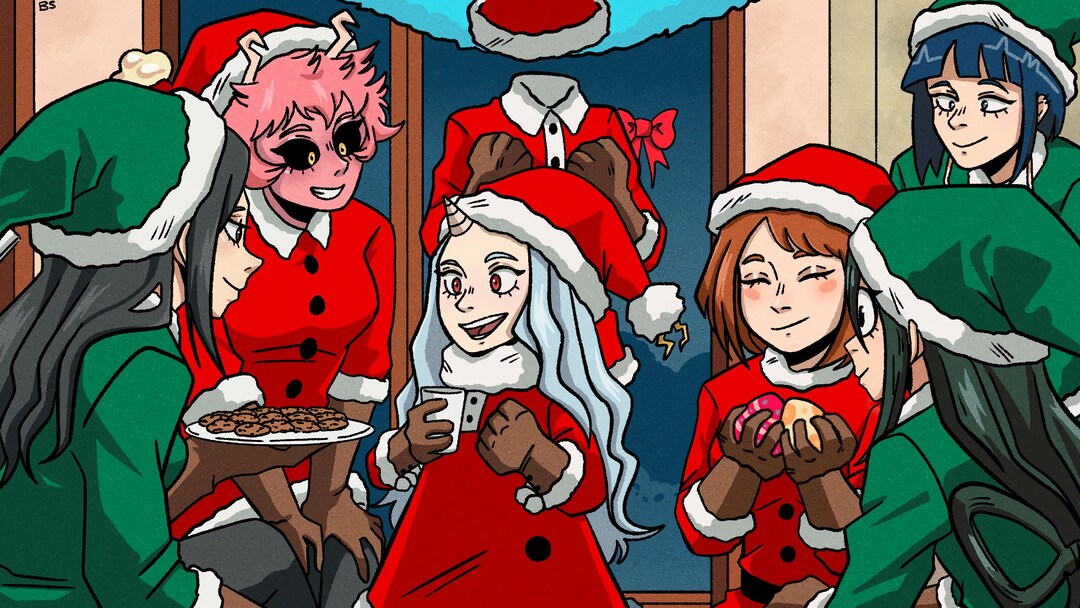 My Hero Academia Girls Christmas Glossy Art Prints MHA BNHA - Etsy