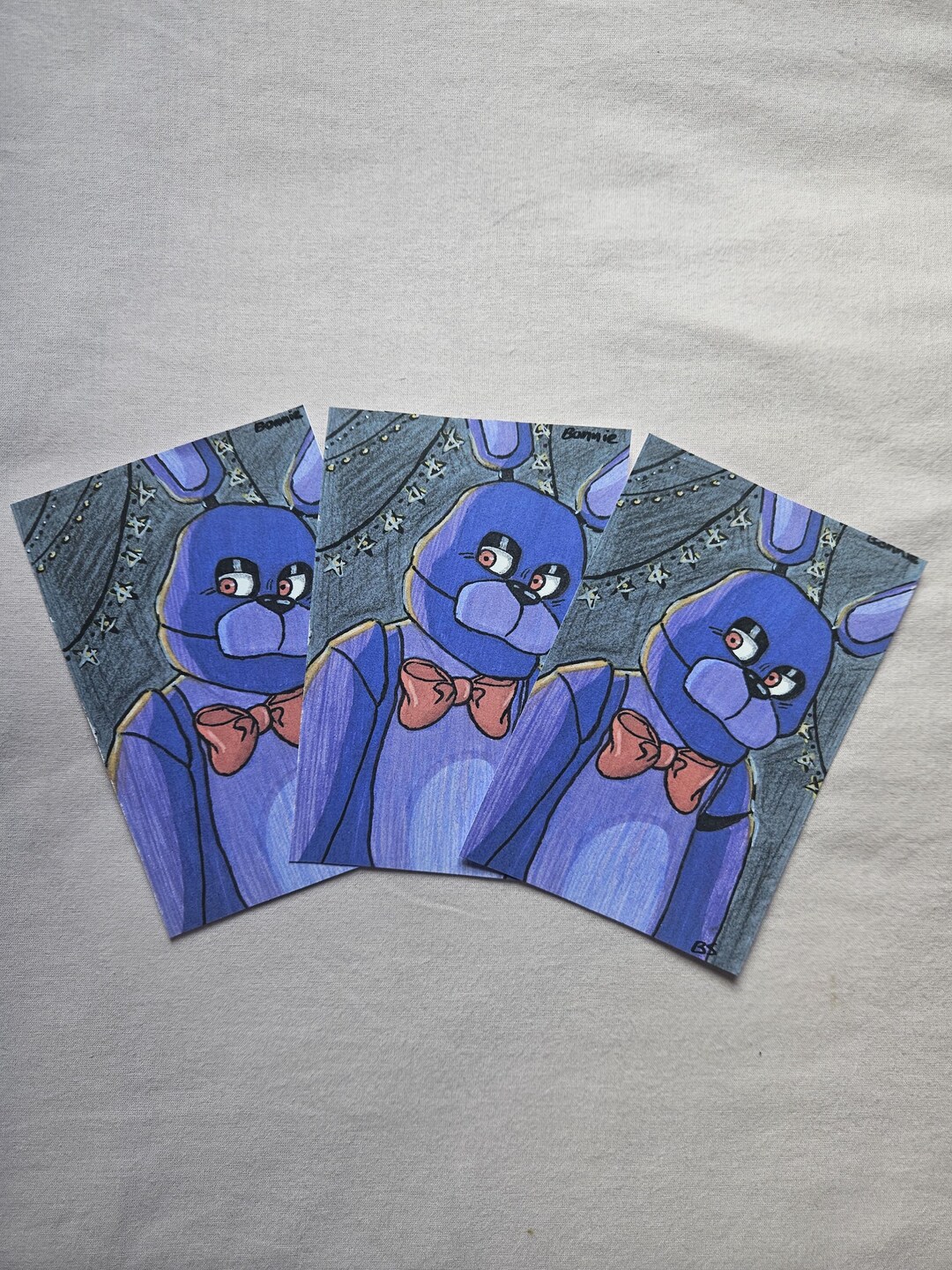 FNAF Bonnie Mini Hand Drawn Art Prints | Five Nights at Freddys - Etsy ...
