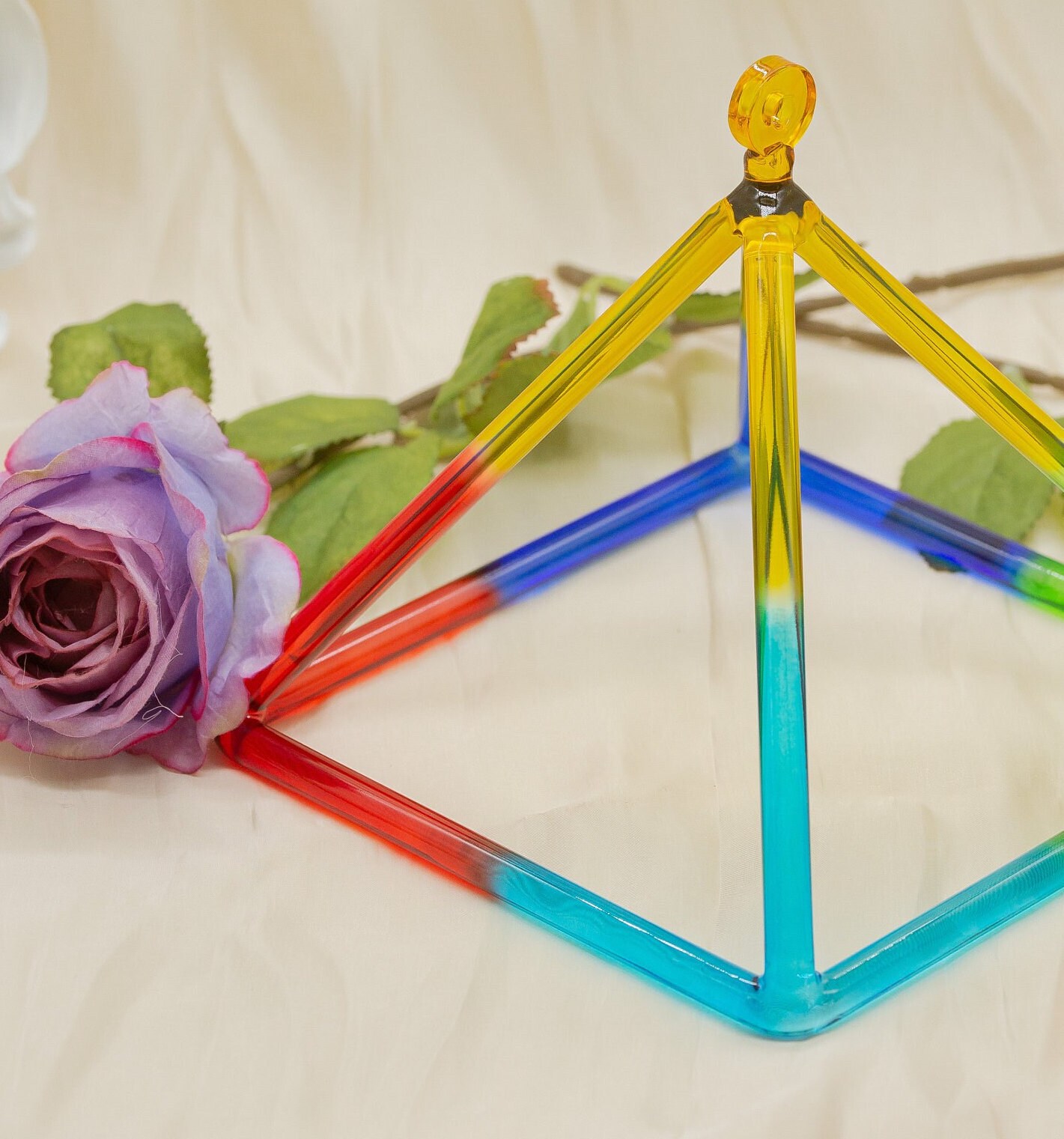 Rainbow Clear Crystal Singing Pyramid With Free Mallet - Etsy