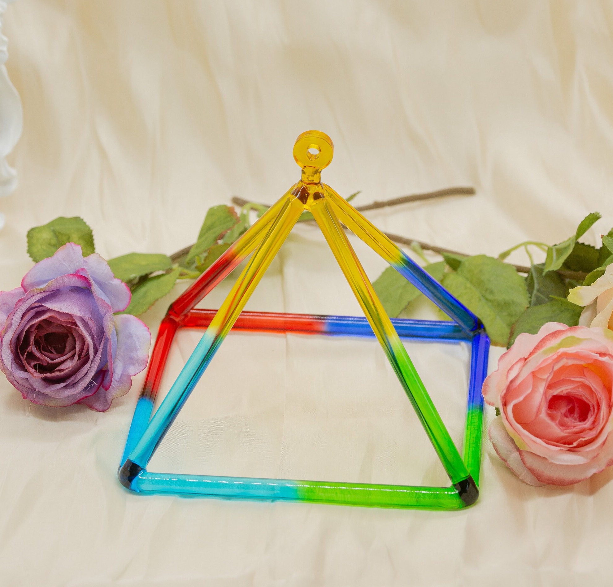 Rainbow Clear Crystal Singing Pyramid With Free Mallet - Etsy