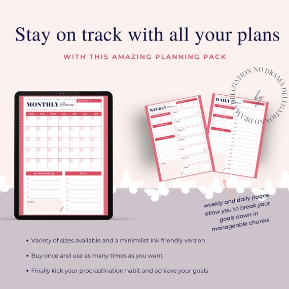 Undated Planner Printable Productivity Tracker Productivity - Etsy