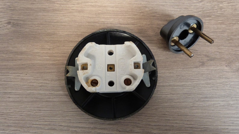 Electrical Socket and Plung, Vintage Electrical Socket, Retro Plug ...