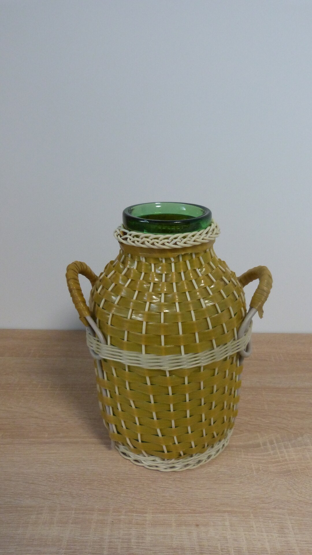 Large Wicker Glass Jar Old Wicker Jar Wicker Glass Vase - Etsy