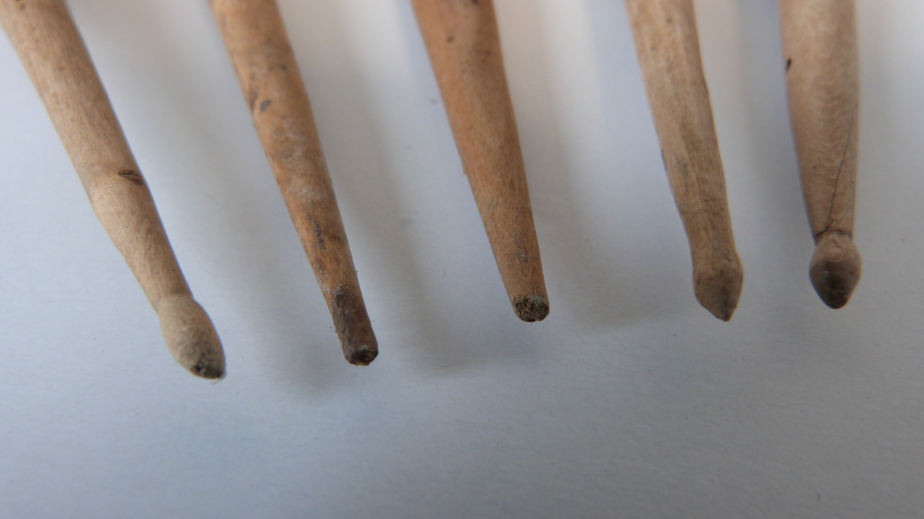 Set of 5 Spindles, Weaving Tool, Hand Spinning Wool, Antique Wooden ...