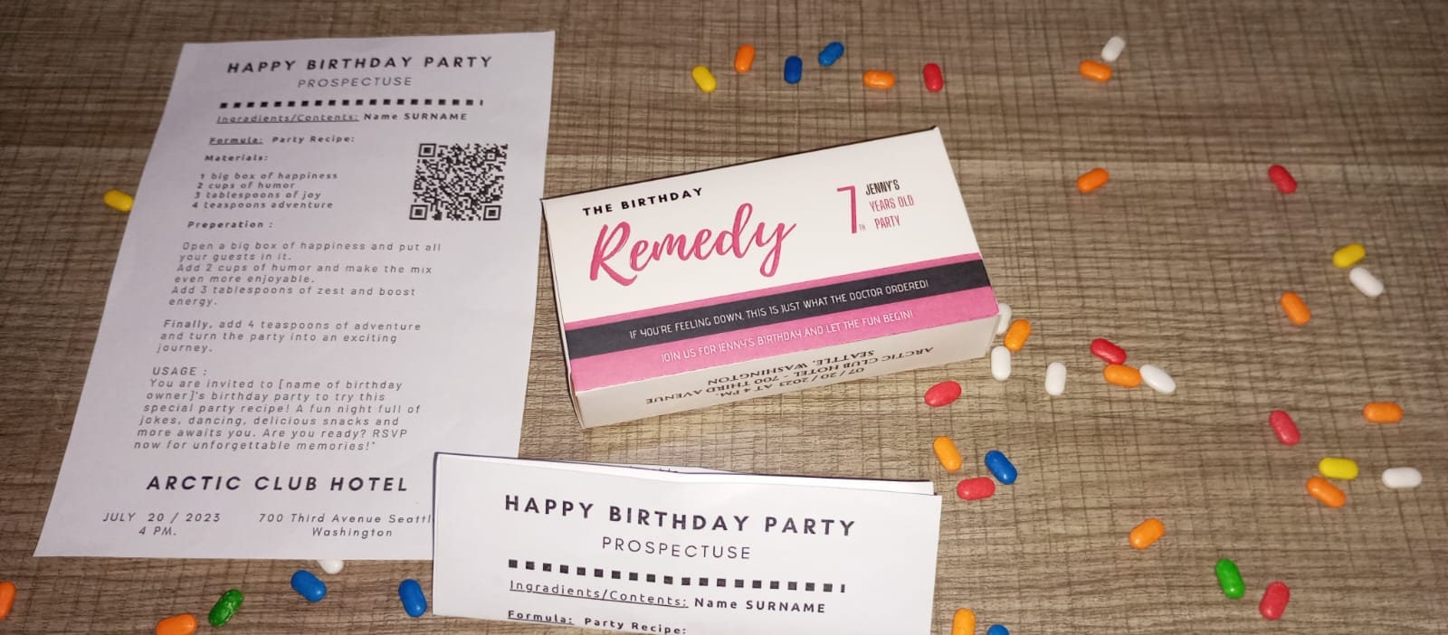 Editable Birthday Party Invitation Pill Box Template Doctor Nurse Party ...