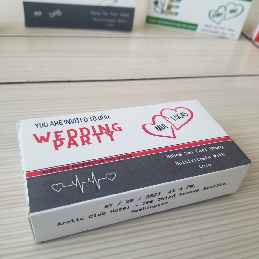 Wedding Party,pill Box,editable Invitation Template, - Etsy
