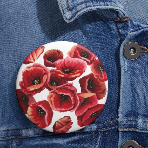 August Birth Flower Pin Buttons Birth Month Flower Gift August - Etsy