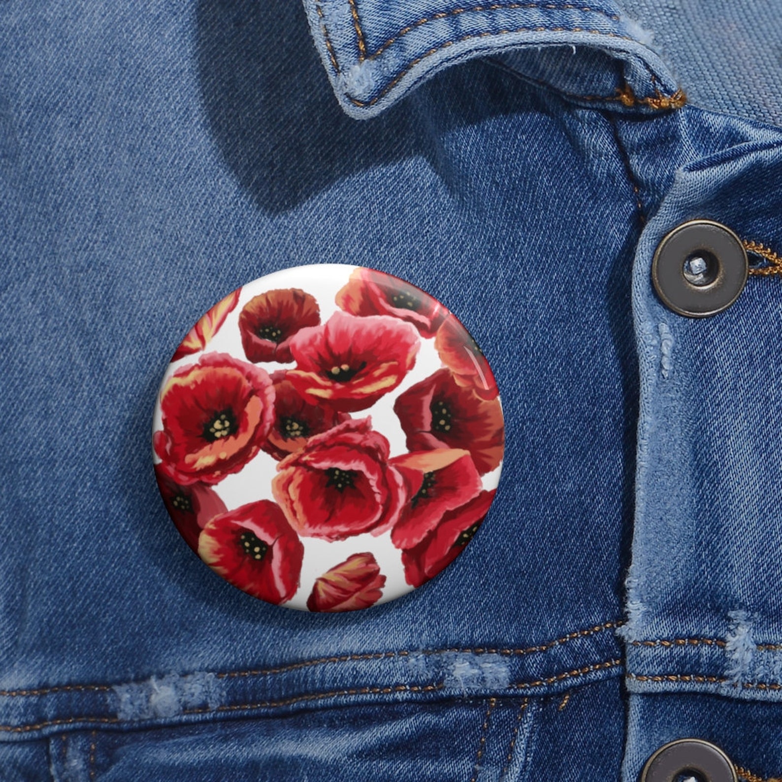 August Birth Flower Pin Buttons Birth Month Flower Gift August Birthday ...