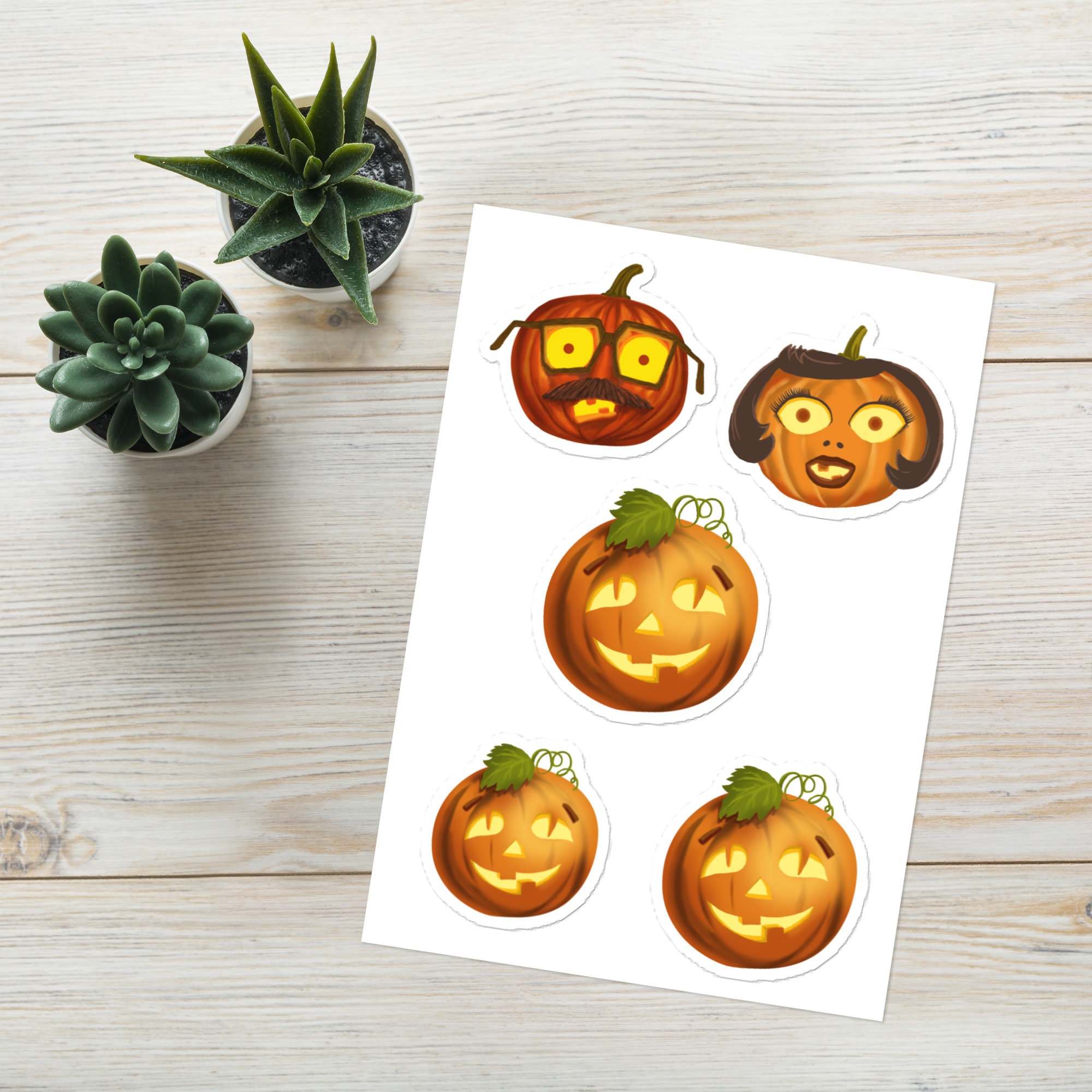 Halloween Stickers Sheet Cute Halloween Pumpkin Spooky Family - Etsy