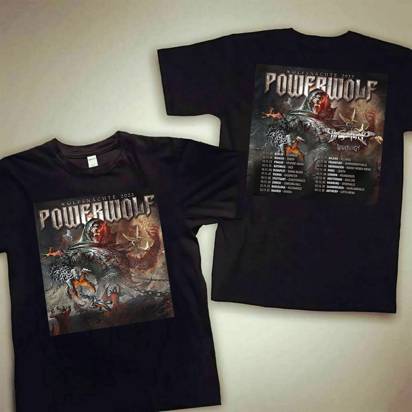 Powerwolf Wolfsnchte Tour 2022 Unisex T-Shirt, Powerwolf Music Band ...