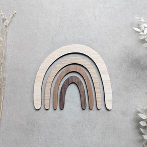 Wooden Rainbow Scandi Design Nursery Wall Art | Rainbow Decor | Neutral ...