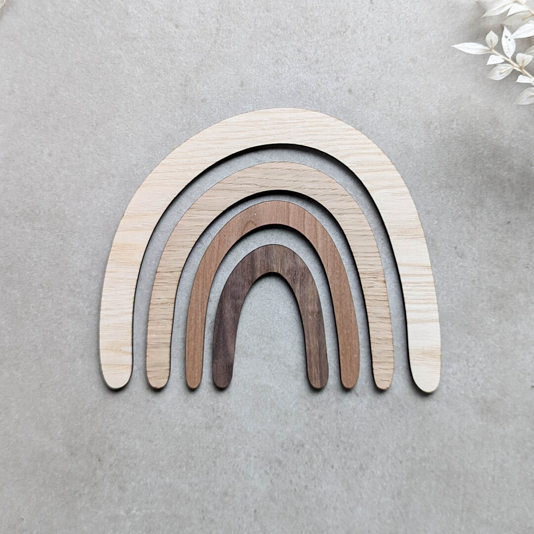 Wooden Rainbow Scandi Design Nursery Wall Art | Rainbow Decor | Neutral ...