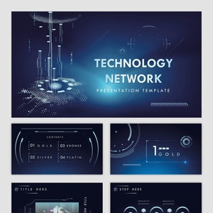 Minimal Technology Network PPT Template - Etsy