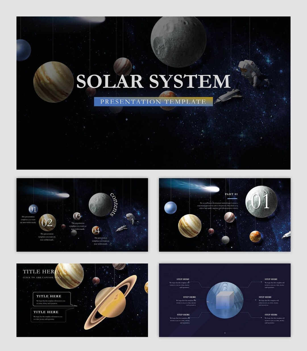 Space Solar Systems PPT Template - Etsy