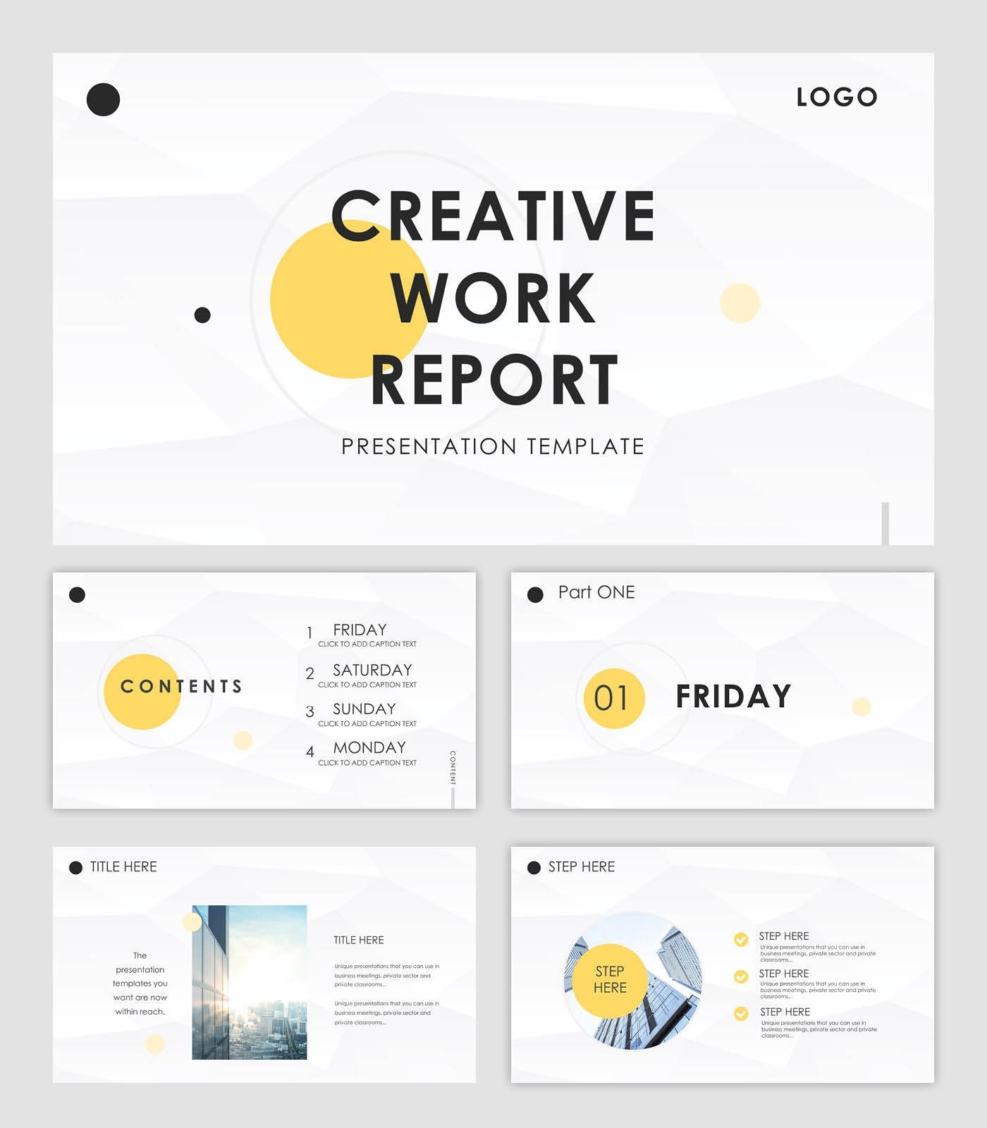 Creative Work Report PPT Template - Etsy
