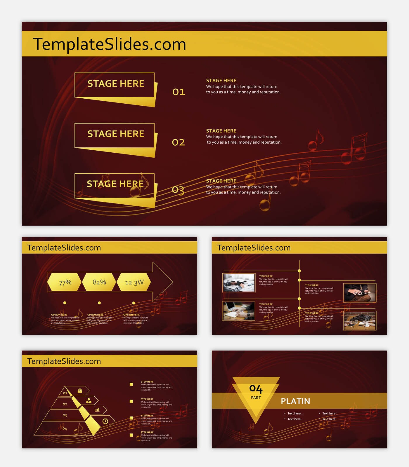 Music Piano Production Powerpoint Template, Musical Google Slides ...