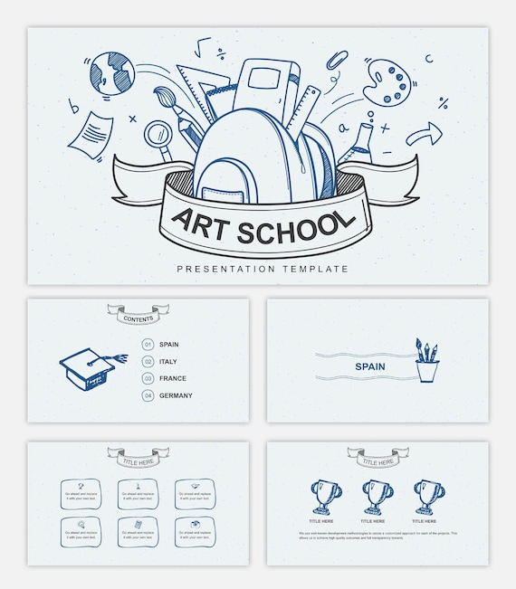 Art School Education Powerpoint Template Google Slides & - Etsy