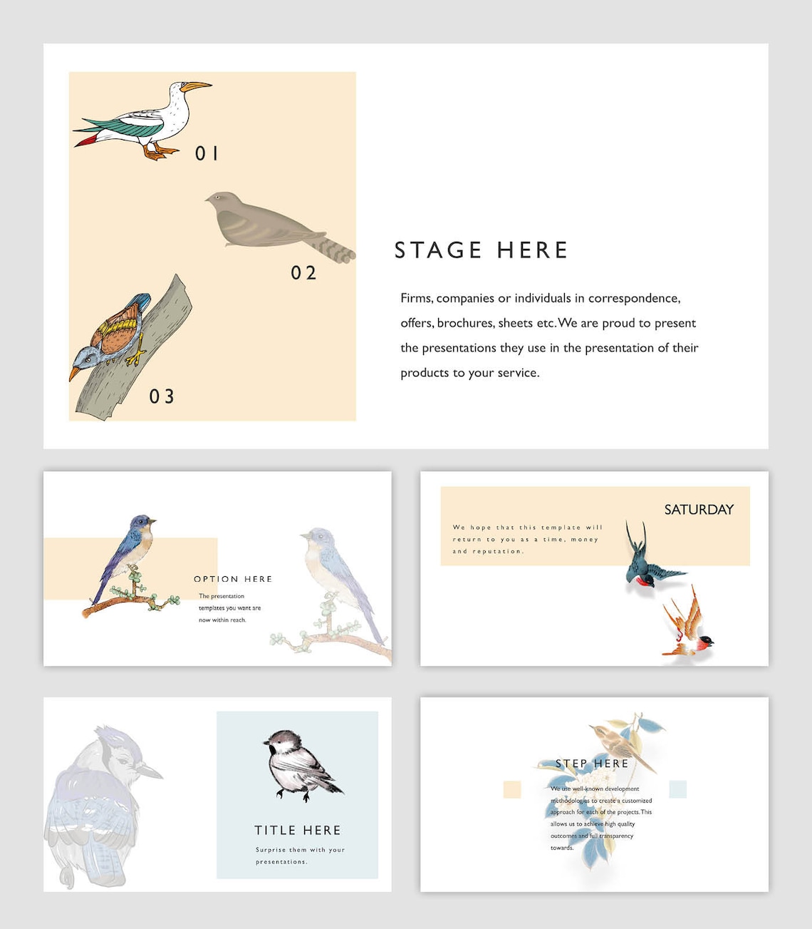 Minimal Birds Powerpoint Template - Etsy