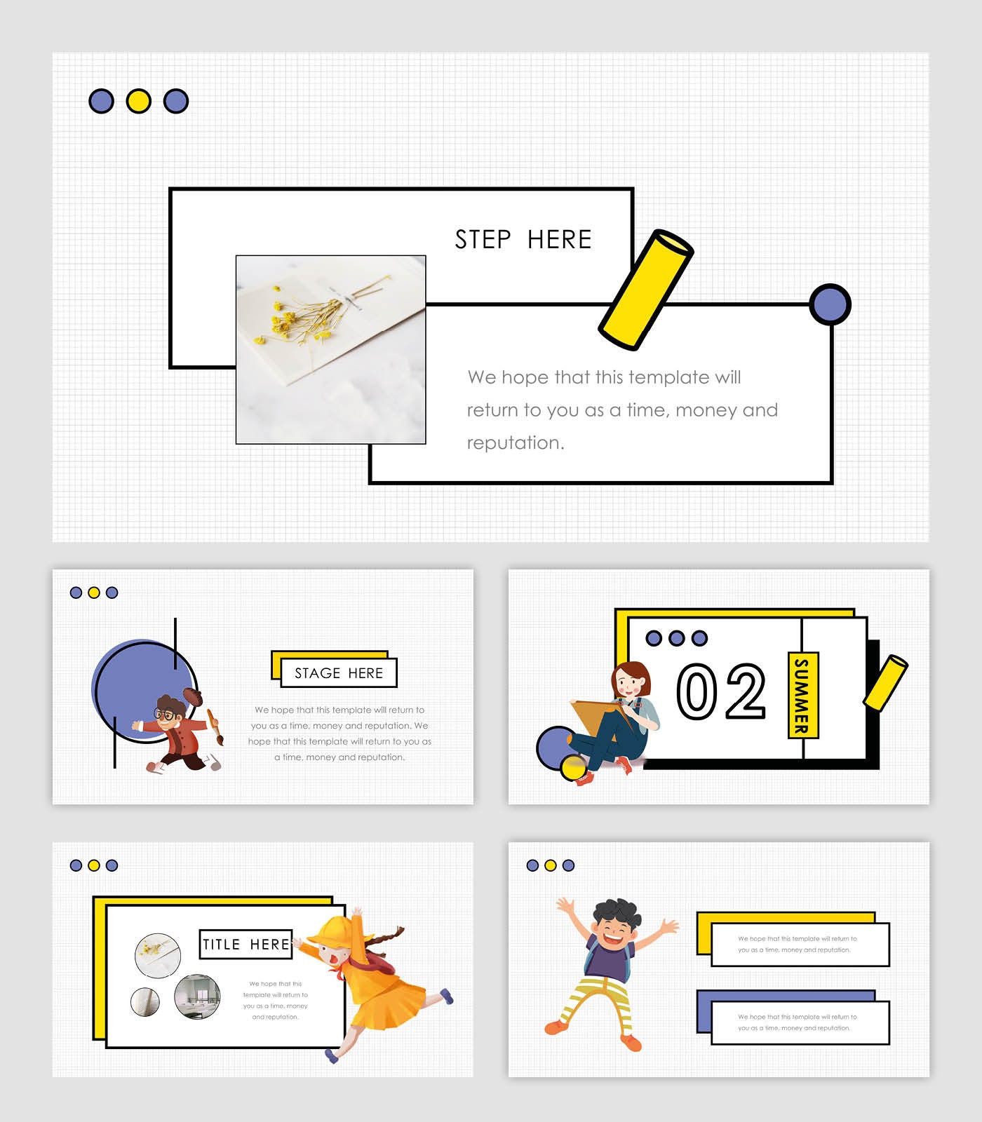 Cartoon Style School Powerpoint Template - Etsy