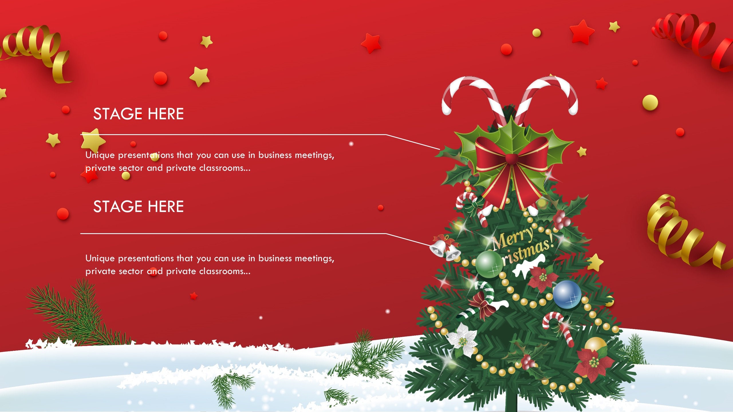 Merry Christmas Theme Party Powerpoint Template, Google Slides - Etsy