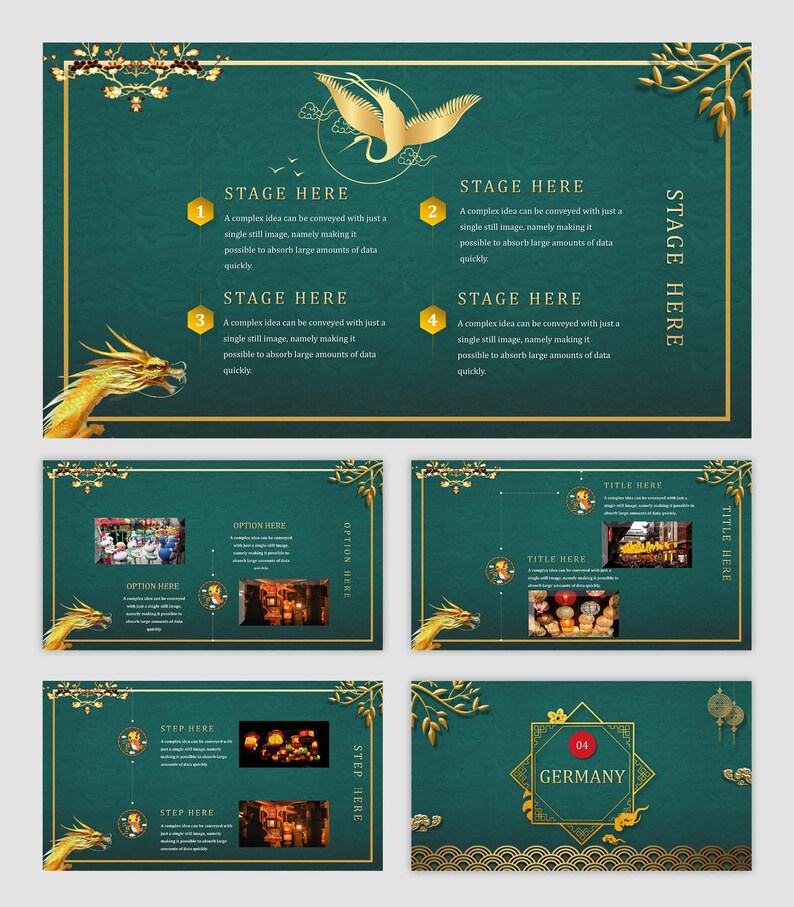 Creative Dragon Art PPT Template - Etsy