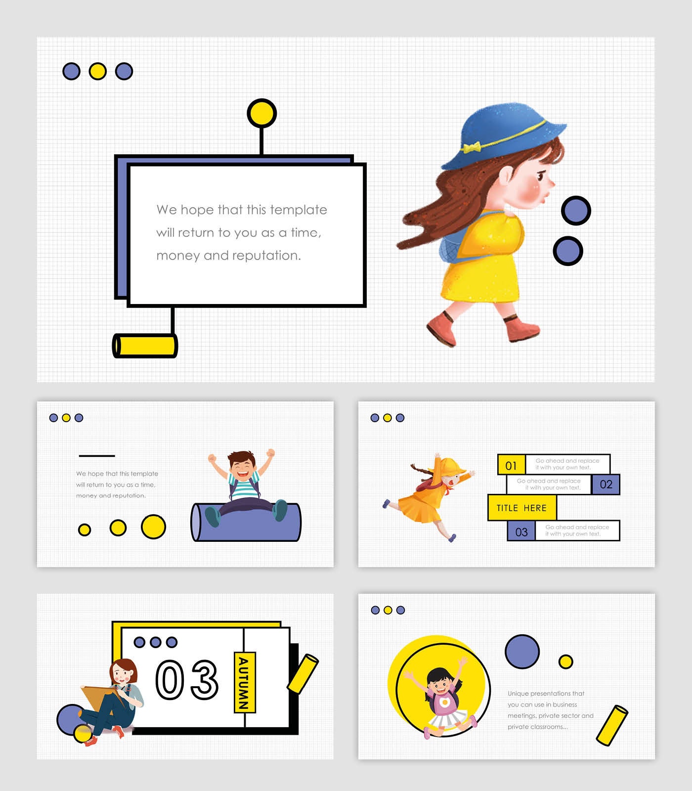 Cartoon Style School Powerpoint Template - Etsy