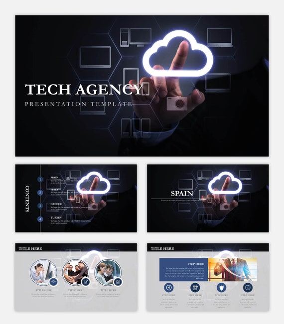 Tech Agency Powerpoint Template Technology Studio Slides | Etsy