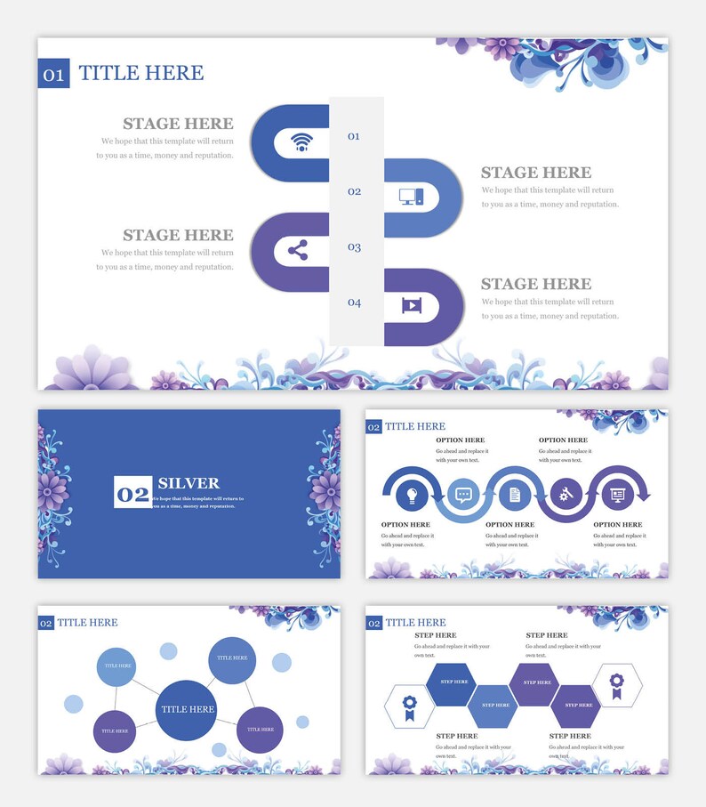 Minimal Clean Style Flower Powerpoint Template - Etsy