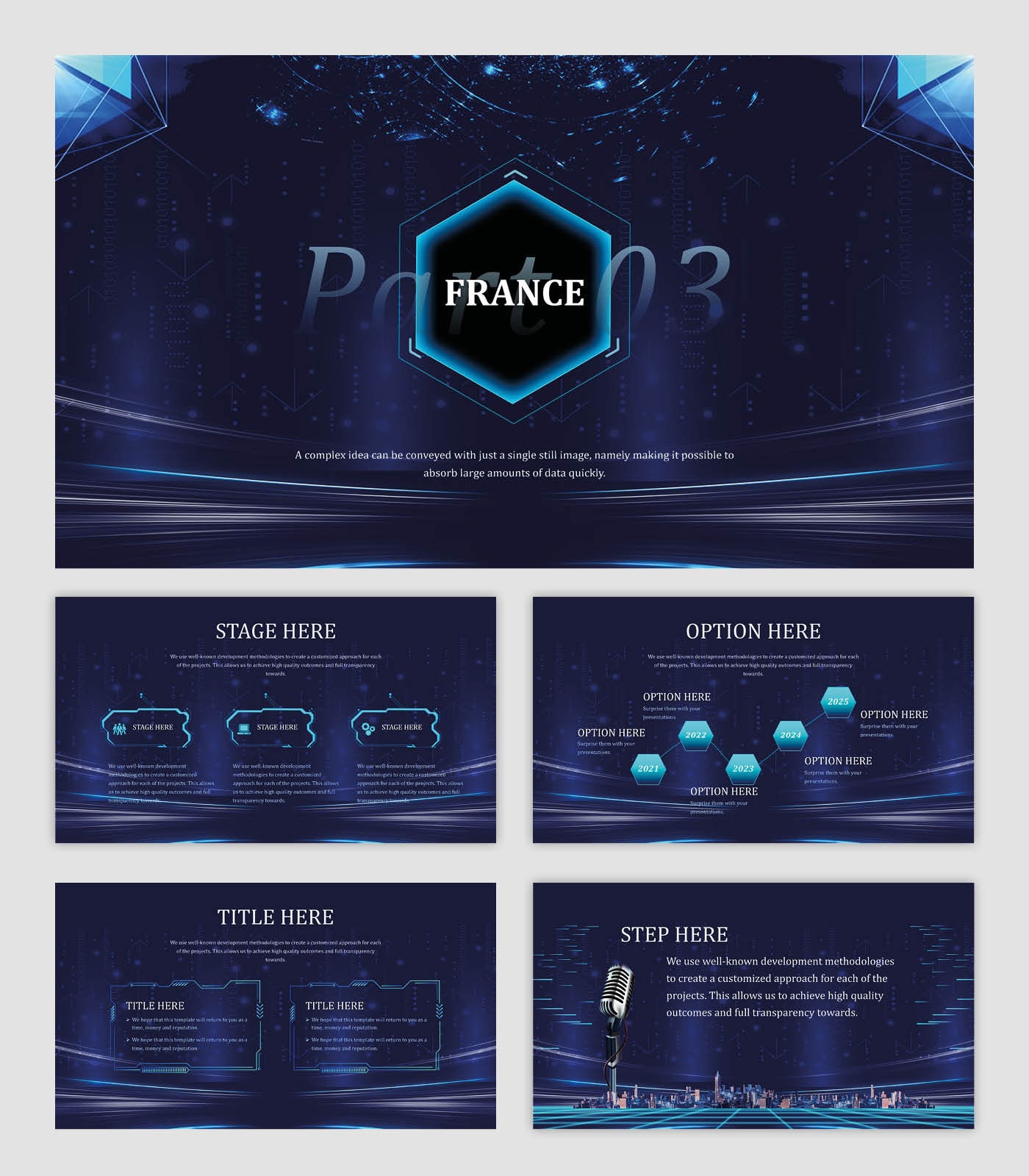 Creative Blue Music Studio Powerpoint Template - Etsy