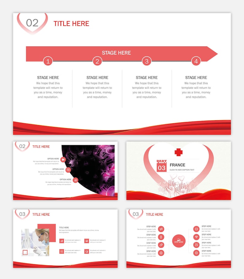 Red Heart Love Powerpoint Template, Love Google Slides, Valentine Day ...