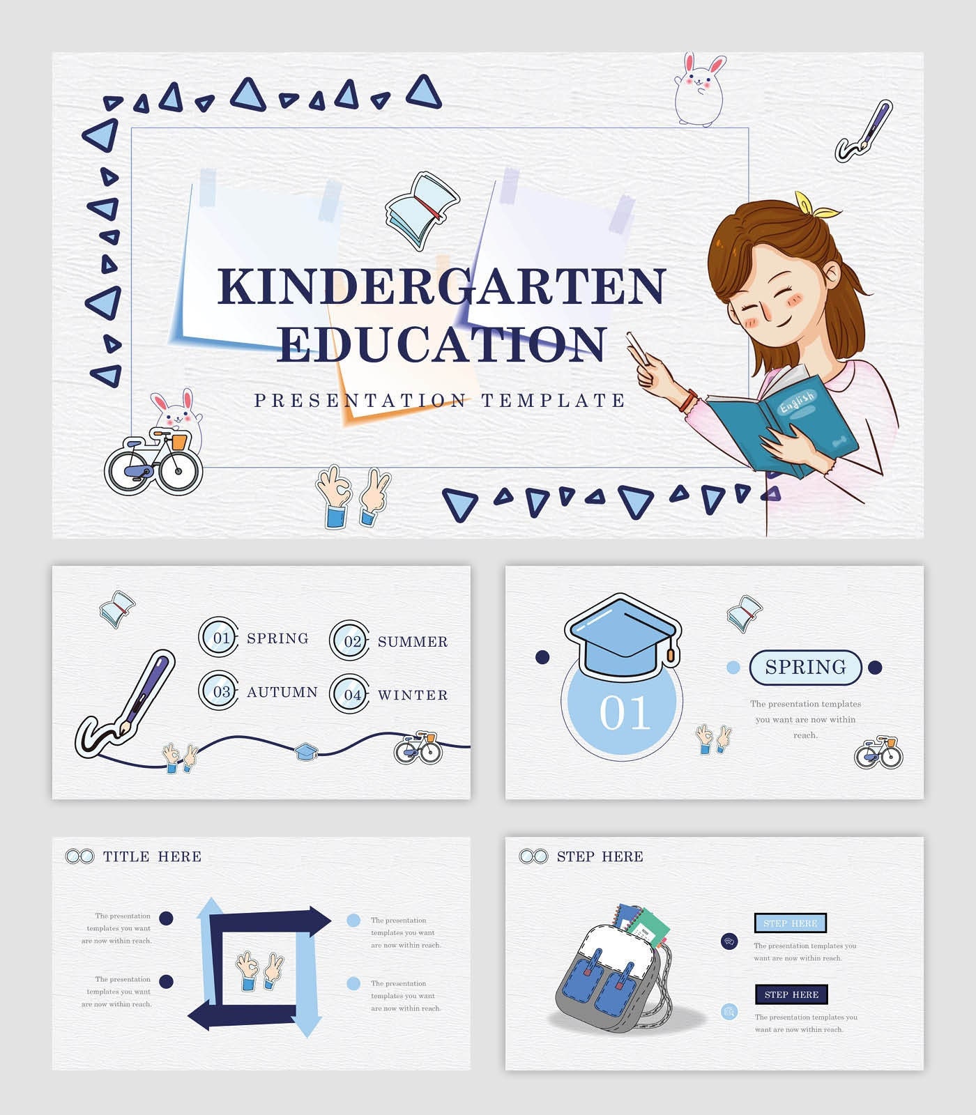 Kindergarten Education Powerpoint Template - Etsy