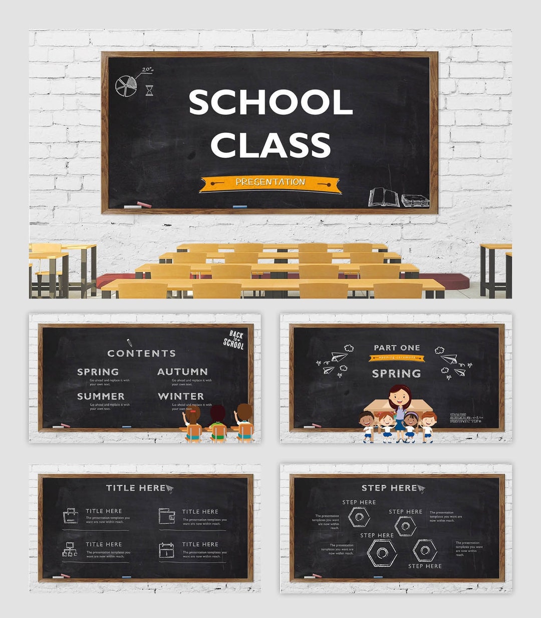 Blackboard School Class Powerpoint Template - Etsy