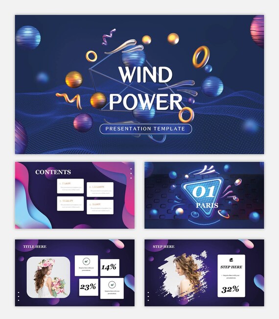 3D Wind Power Presentation Template - Etsy