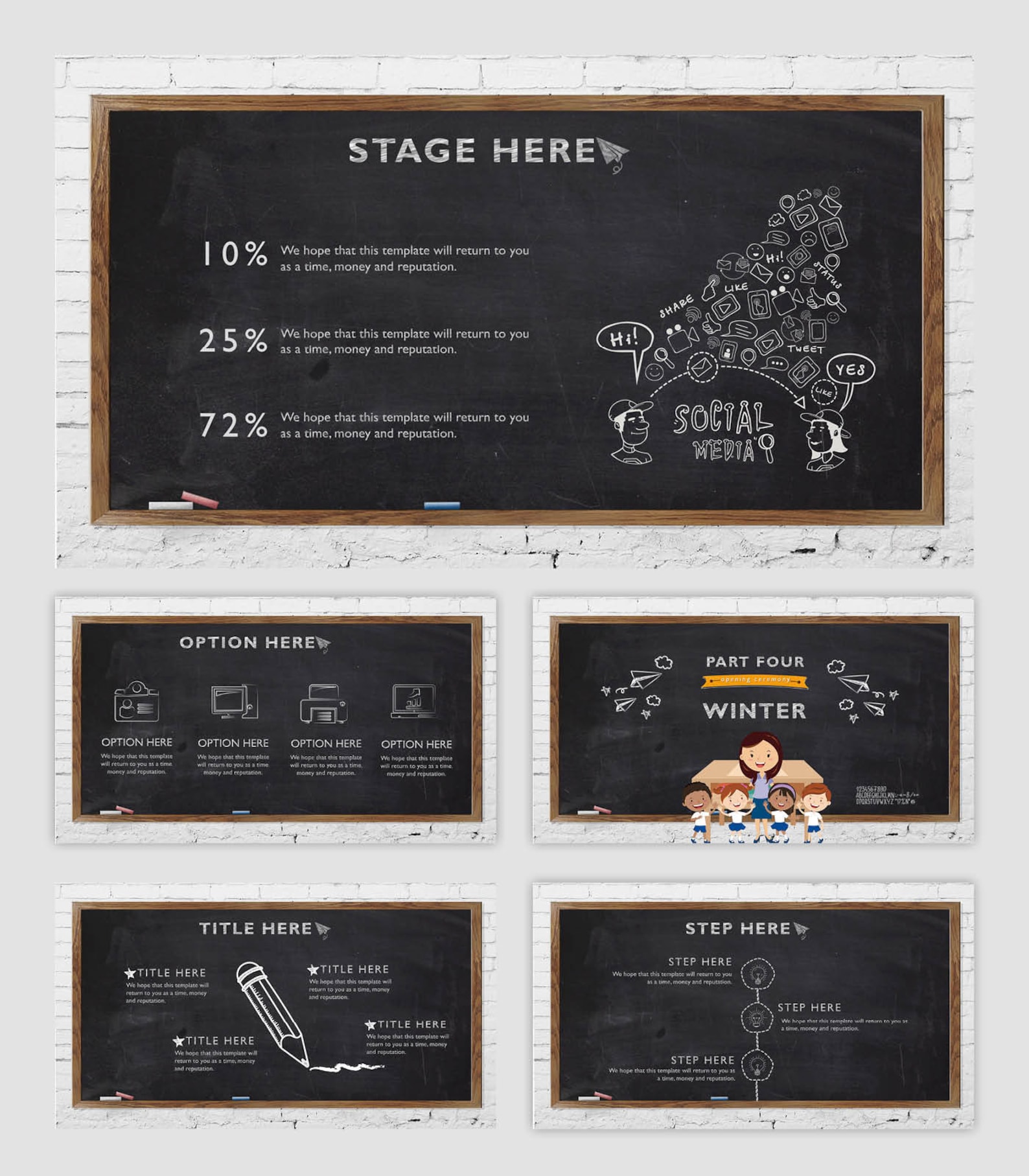 Blackboard School Class Powerpoint Template - Etsy