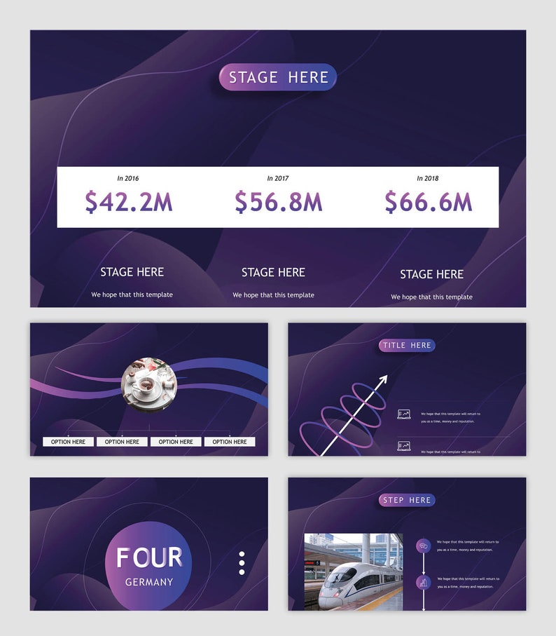 Creative Style Purple Design Powerpoint Template - Etsy