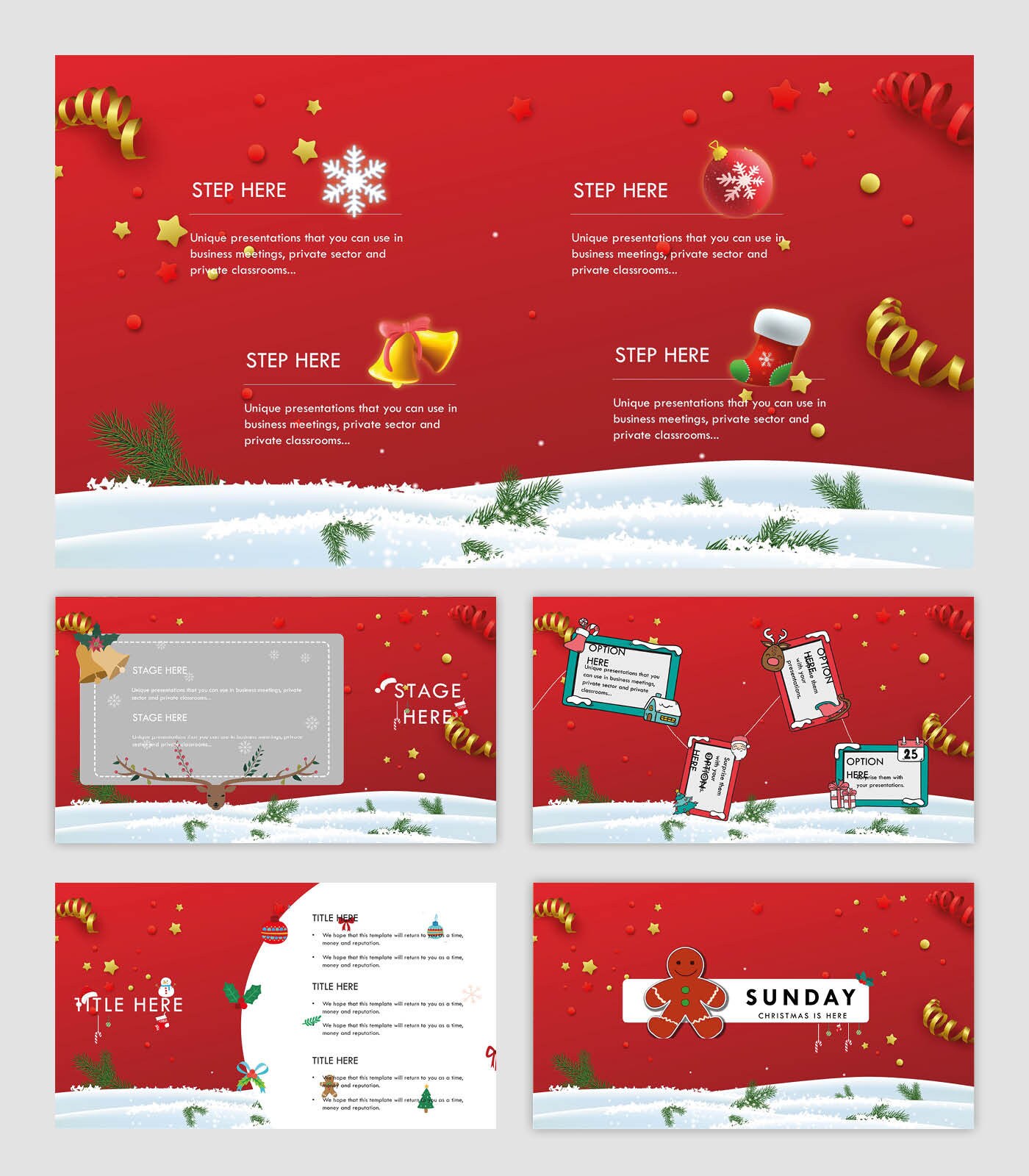 Merry Christmas Theme Party Powerpoint Template, Google Slides - Etsy
