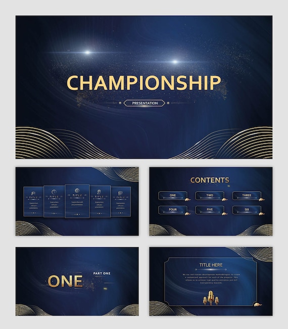 Plantilla de Powerpoint de Campeonato Creativo - Etsy México