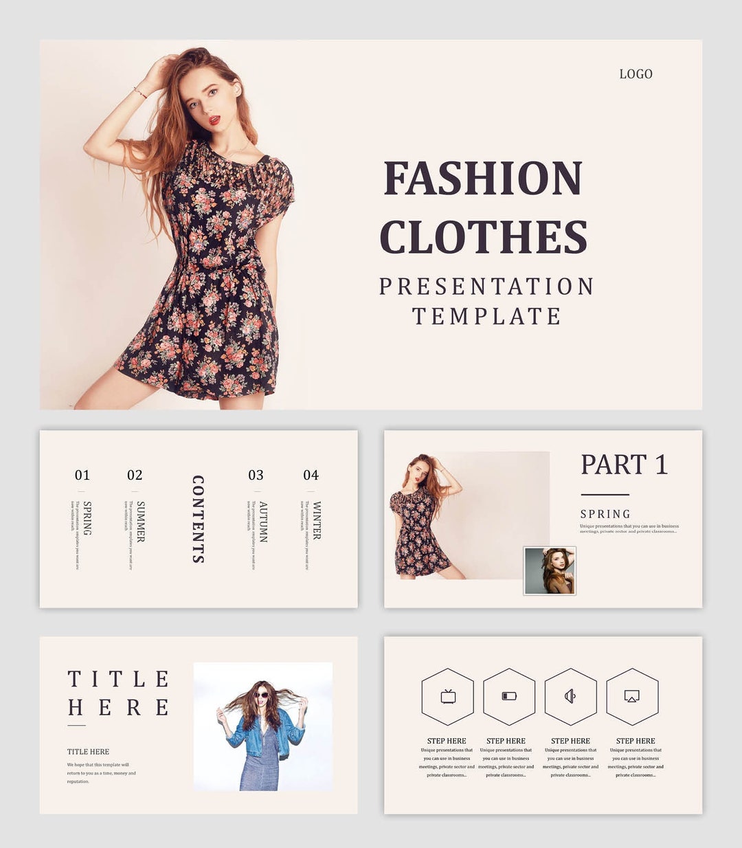 Fashion Clothes PPT Template for Presentation Slides - Etsy