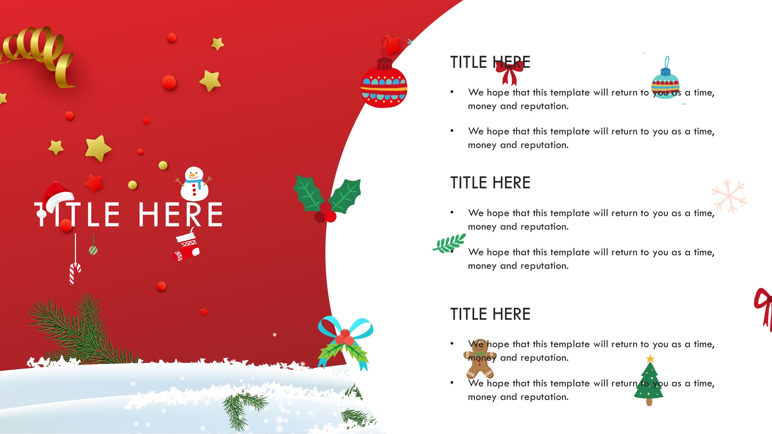 Merry Christmas Theme Party Powerpoint Template, Google Slides - Etsy