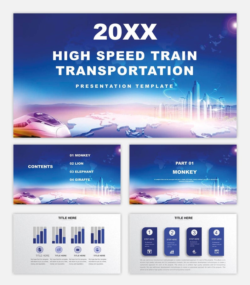 High Speed Train Powerpoint Template Google Slides Keynote - Etsy