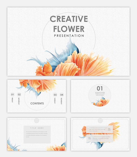 Creative Flower Powerpoint Template | Etsy