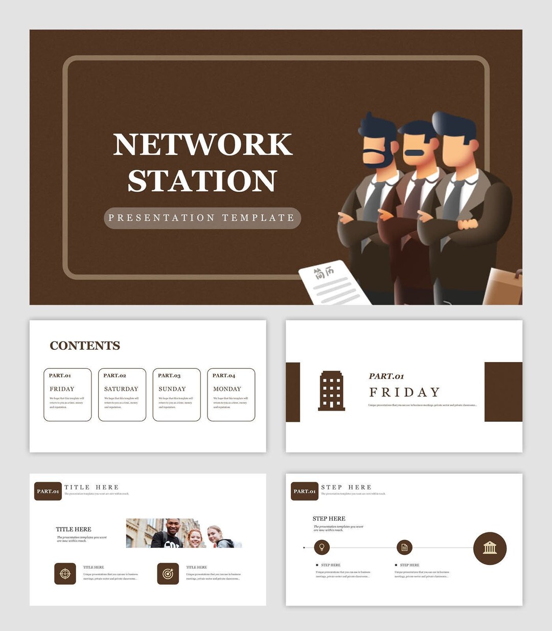 Minimal Network Station PPT Template - Etsy