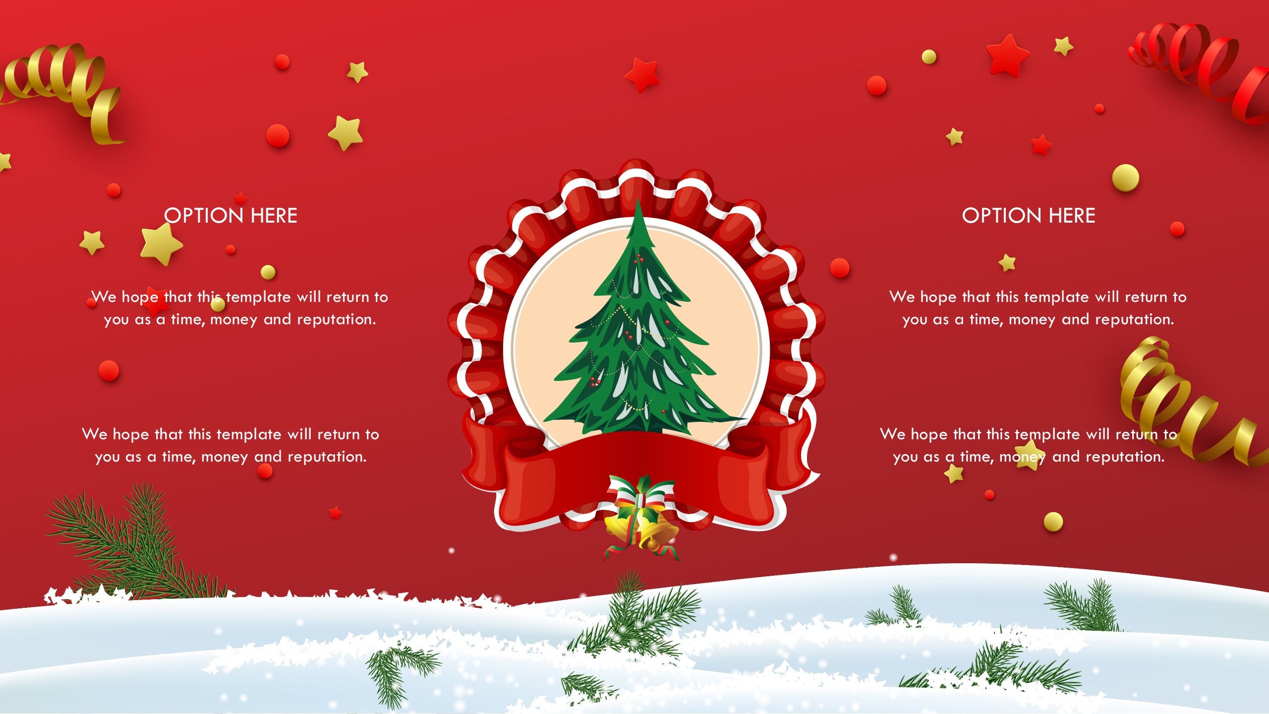 Merry Christmas Theme Party Powerpoint Template, Google Slides - Etsy