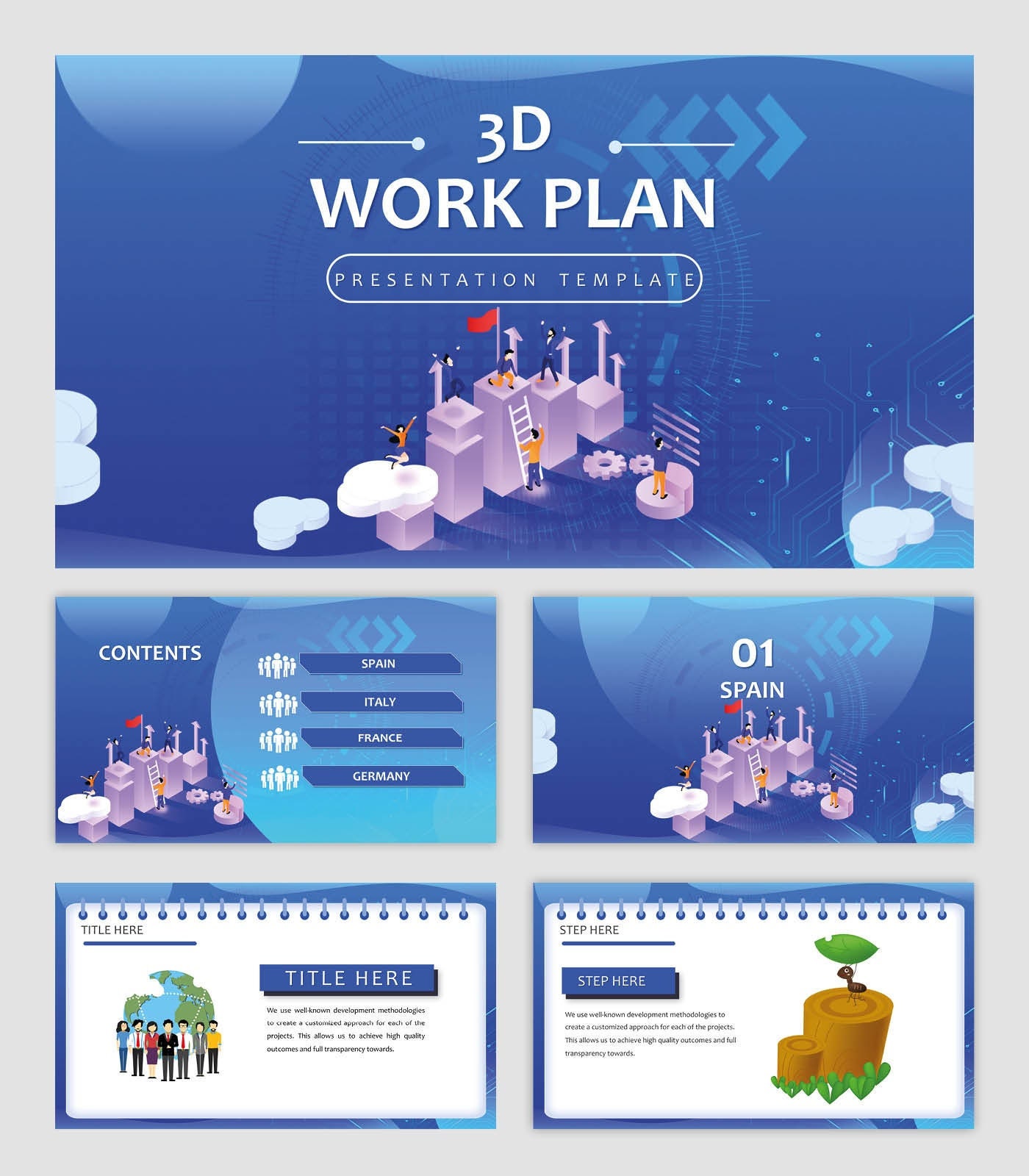 3D Work Group Plan for Business Powerpoint Template - Etsy