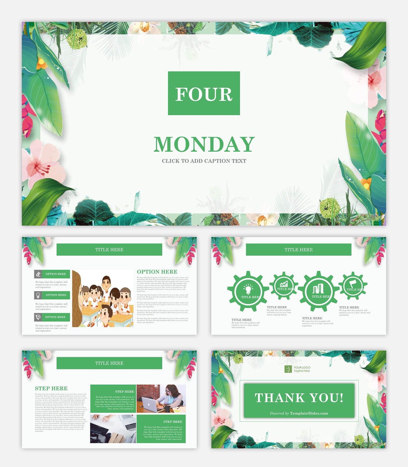 Green Leaves School Border Presentation Template, Google Slides ...