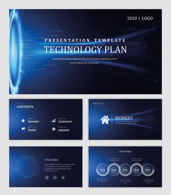 Modern Style Technology Plan Powerpoint Template | Etsy